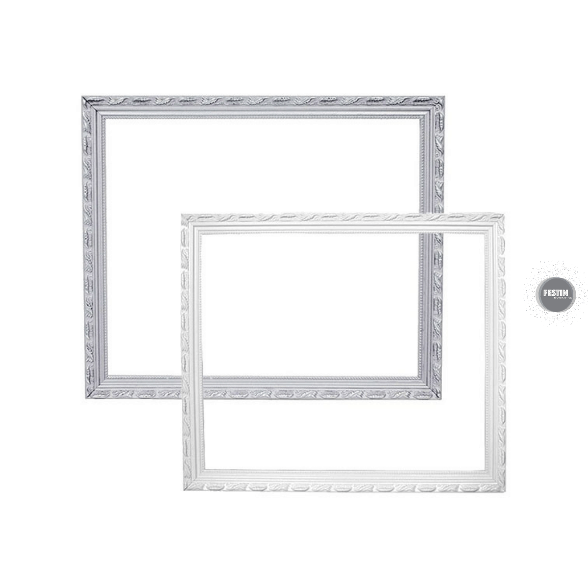 Cadres Photo Moulure Blanc et Argent – Festin
